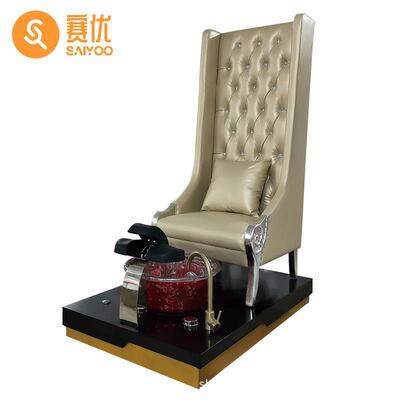 国外Spa水疗店奢华高背女王座沐足椅美甲沙发美足洗脚椅足疗沙发
