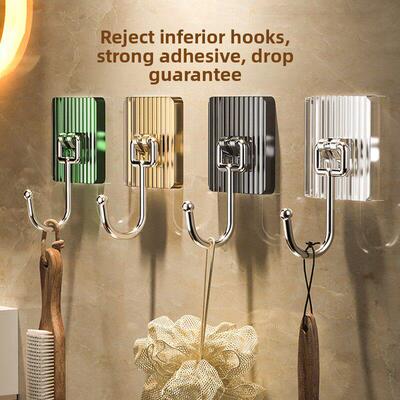Premium Adhesive Hooks - No Drill Strong Wall Mount Hooks