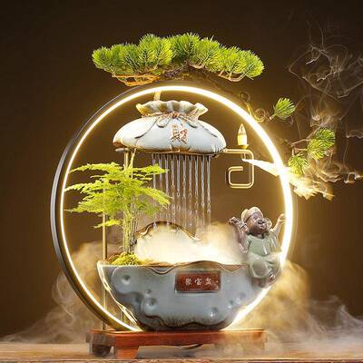 新中FHJ乔式生流财水摆件内室客厅办公室桌面水循环装饰开业迁礼