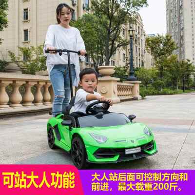 正品兰博基尼儿宝童电动车四轮带遥控宝人可坐车电动汽大可站亲子