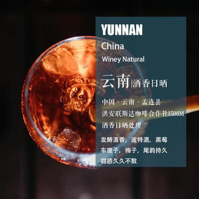 云南Yunnan孟连县洪安联斯达咖啡合作社酒香日晒咖啡豆 手冲单品