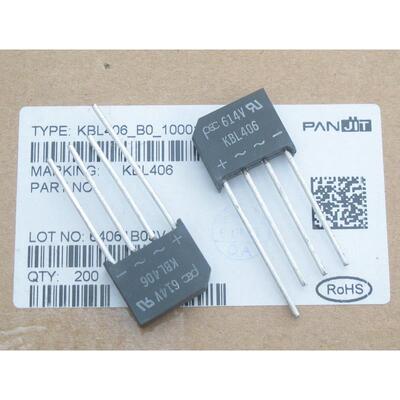 PANJIT强茂 KBL406 4A 600V 整流桥 全新原装