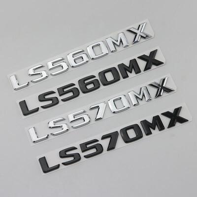 适用于罗伦士LS系列LS560MX改装车标LS570MX字母标后尾标车贴黑色