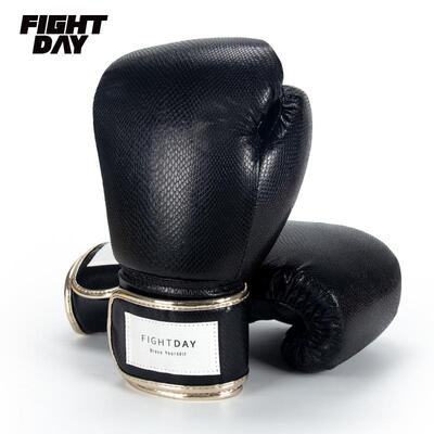 FIGHTDAY拳套蜥蜴纹黑怒舒适超细纤维FD孩搏击泰拳散透气轻便
