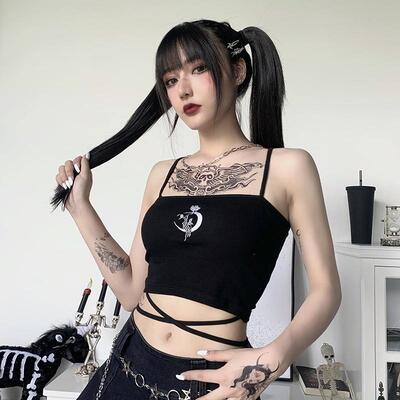 Backless printed camisole vest women's top women's fashion