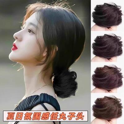 Real Hair Scrunchie Bun Wig Fake Hair Bundle for Women Lazy