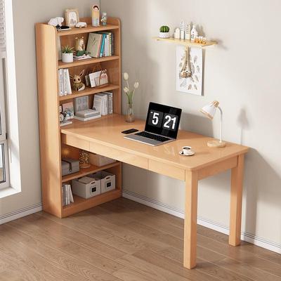 实木书书桌书架体榉电脑桌木学DMV生家用学习桌带柜简约卧室一办