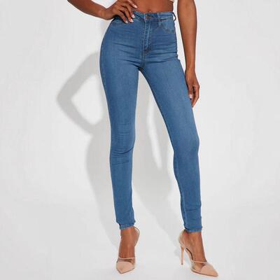Women Stretchy Elastic Skinny Jeans Casual Streetwear