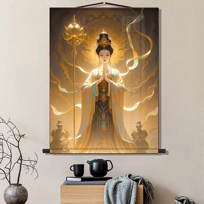 后土娘娘画 画像道家地母神像挂画 画结缘室内供奉卷轴画 画国画