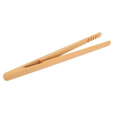 10 Pieces Bamboo Toast Tongs, Bamboo Tongs 7 Inches Toaster