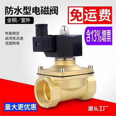室外防水常闭电磁阀水阀开关阀220VDC24V气阀排水防雾DC12V4分6分