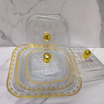Square luxury fruit plate for living room, suitable for home