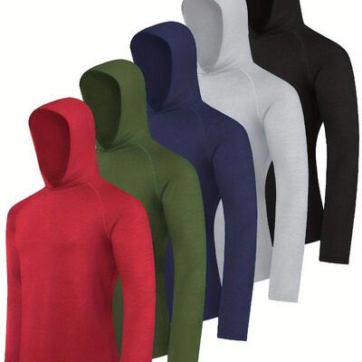 3 Pack Men'S Dry Atetic Shirt Long Sleeve Fishing Hoodies