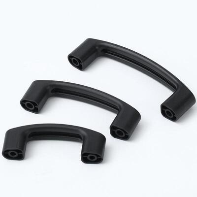 加厚黑色塑料拉手Xag71抽屉设备柜门拉手椭圆形带盖尼龙隐形拉手