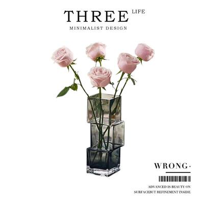 Tlife·Wong·花瓶轻奢创意异形透明花器客厅餐桌装饰摆件 | 错位