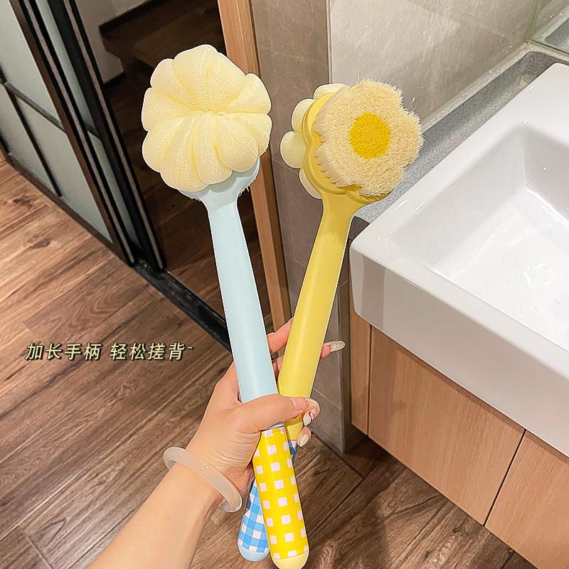 软毛洗澡刷沐浴刷长柄刷搓背洗澡三合一身体后背搓澡巾磨砂膏刷子