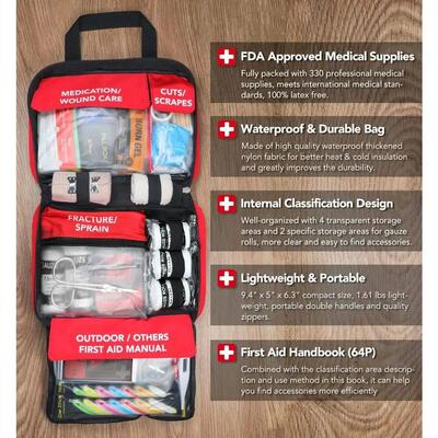 330pcs Premium Waterproof Compact Trauma Medical Kit for Any