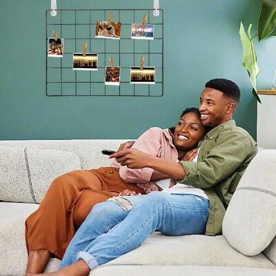 Iron Grid Wall Panel 30x40cm Photo Frame Shelf Hanging