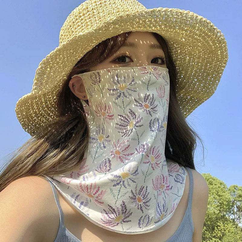 【天猫甄选】新款小碎花夏季防晒面罩全脸防紫外线女薄款遮脸面纱