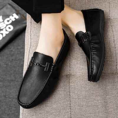 正品白鞋2023春鞋韩鞋子豆豆痘土痘男dd版皮逗逗懒人一脚蹬赖人鞋