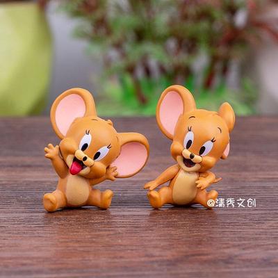 清秀文创 猫和老鼠桌面摆件可爱杰瑞静态装饰玩偶外贸散货