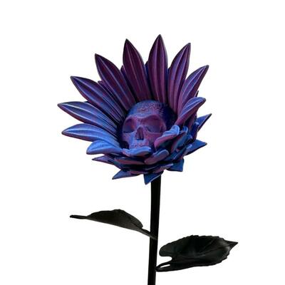 跨境创意新Forbidden Sunflower 万圣节装饰品向日葵骷髅头仿真花