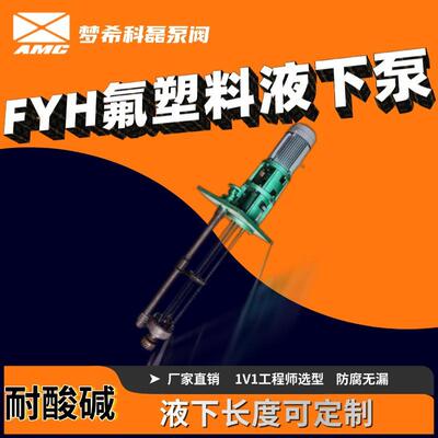 FYH氟塑料四氟液下泵液下抽酸抽废水防腐耐酸碱水泵污水泵