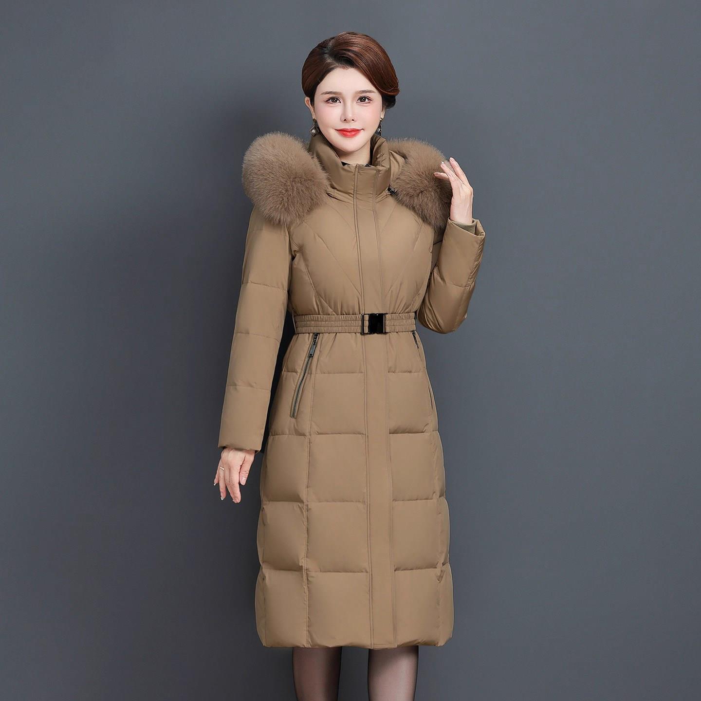 梵薇兰妈妈羽绒服女减龄2025冬季新款中老年加厚过膝长款羽绒衣