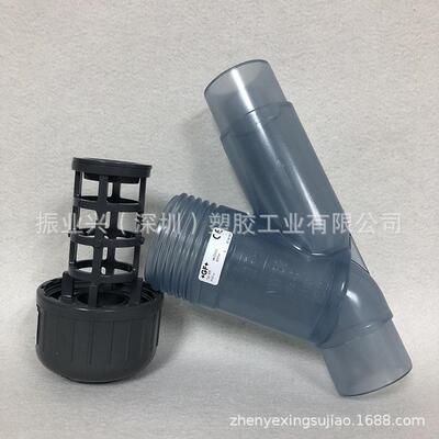 瑞士GF UPVC透明Y型过滤器+配过滤器网 PVC 305型插管式过滤器D32