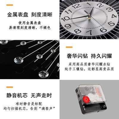 铁艺挂钟客厅高级感创意WM694满天星圆形钟表家钟墙用装饰时挂专