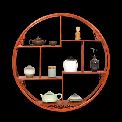 实木挂墙挂古120100壁式现代简约中式博物架壁多宝阁茶具茶壶置架