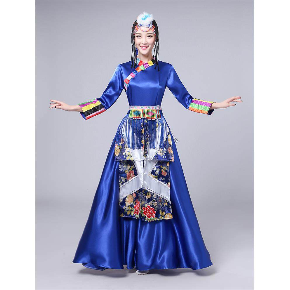 正品藏穿天头表舞民族舞蹈藏族舞蹈服装少专数民族演服装业定族制