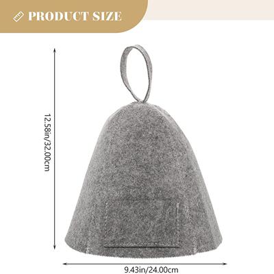 Felt shower cap Sauna steam bath cap Simple gray absorbent c
