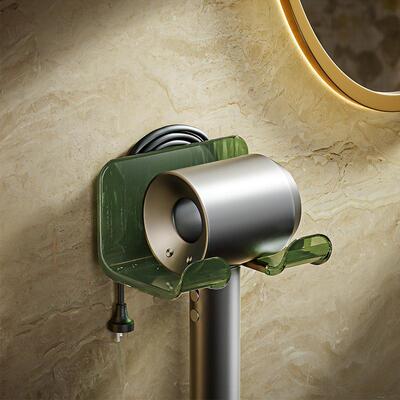 Luxury hair dryer holder, no-drill wall-mounted bathroom sto