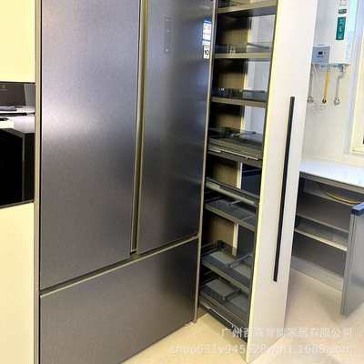 侧拉篮橱柜极窄柜冰箱置物架侧收纳窄缝收纳抽拉式深柜高柜零食大