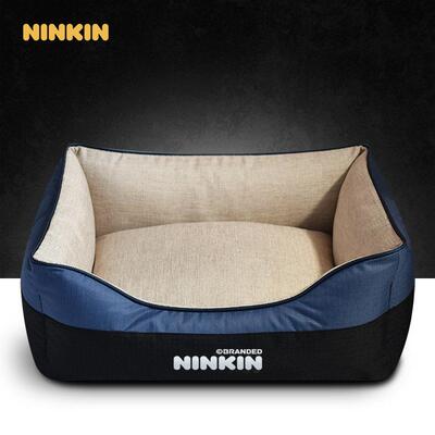 Ninkin能亲彷麻透气狗窝可拆洗不粘毛耐咬狗床大中小型犬春秋狗窝