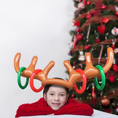 Inflatable antler headband interactive toy Christmas party