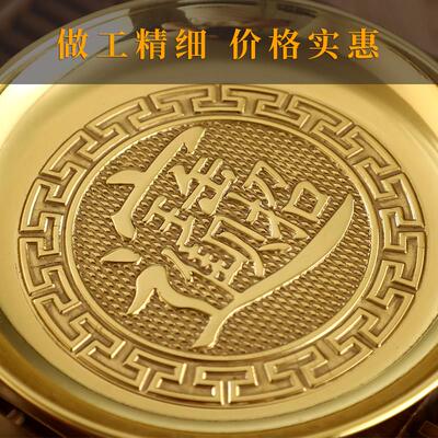 秦歌黄铜供佛果盘贡盘莲花盘佛前供佛盘招财供盘家用财神爷供果盘