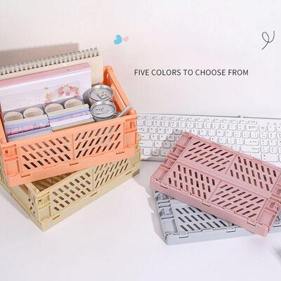 5 Color Organizing Storage Baskets Case Folding Student Desk