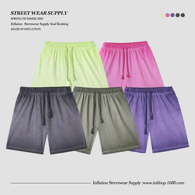 Shorts Pants Cotton 127Pcs Mens Sweat Athletic Acid Washed