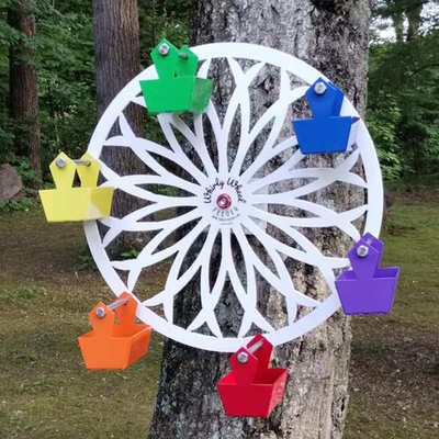 摩天轮喂鸟器Spin the bird feeder户外花园露台虹色喂鸟器