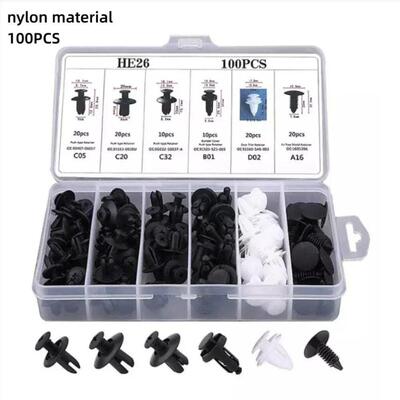 100pcs Auto Fastener Clip Kit Fender Rivet Clips Car Body Pu