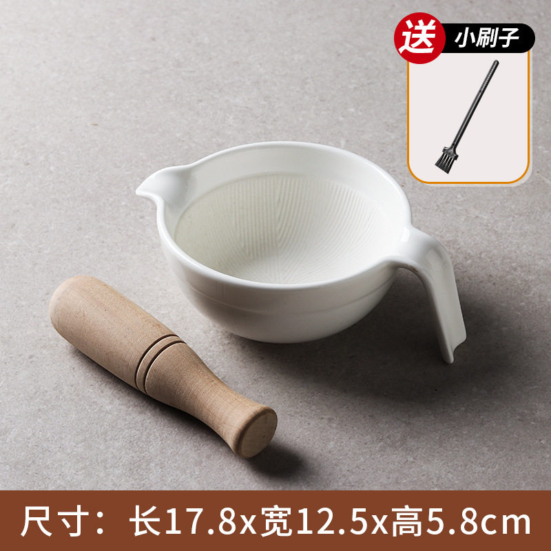手动姜蒜研磨器陶瓷小巧磨盘捣蒜器盘子食物宝宝姜汁多功能蒜汁