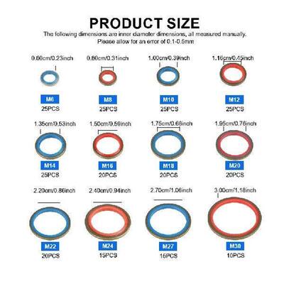 Seal Ring Assortment Kits Rubber Oil Pipe Seal Gasket