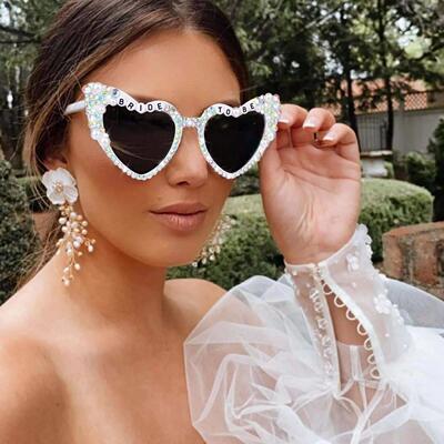 1Pair Bachelorette Party Bride Sunglasses Heart Shaped Glass