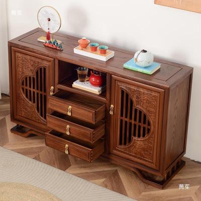 新中老NCV式木实木餐边柜家客厅用茶桌置物榆柜办公室简约茶柜垒