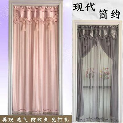 新款四季家用双层蕾丝门帘防隐私偷窃遮光帘加厚卧室隔断化妆室帘