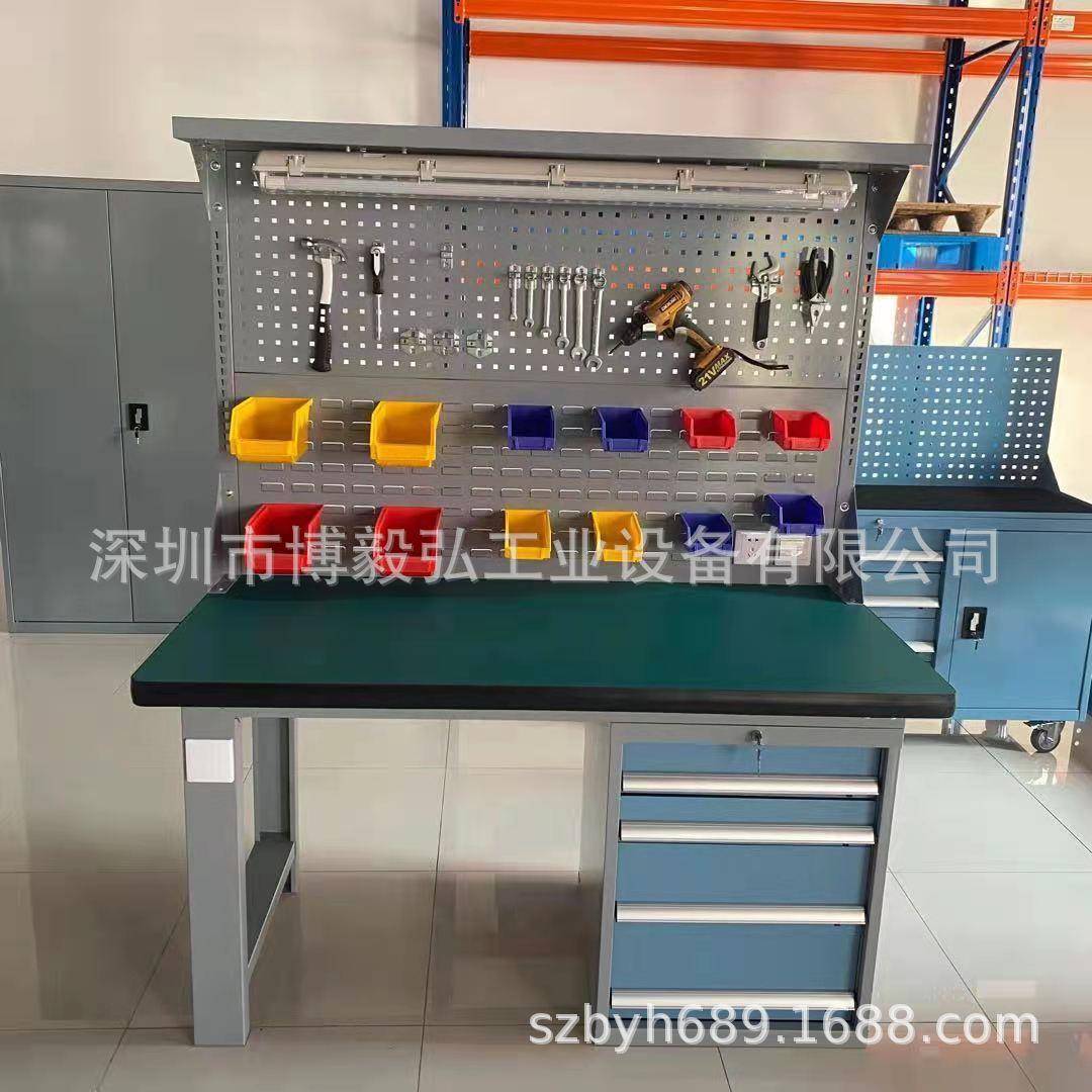 深圳电子实训插座台吊二抽组合挂板电子工作台重型工作台防静电