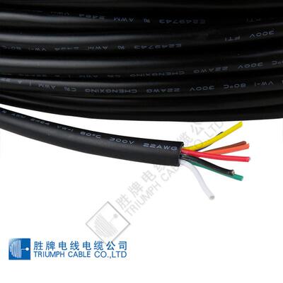 UL24电64多WQJ芯蔽电线屏1缠8AWG编织铝箔绕PVC镀锡铜子线