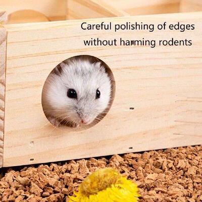 Hamster Tunnel Maze Tunnel Rabbits Toy Wood Labyrinth for